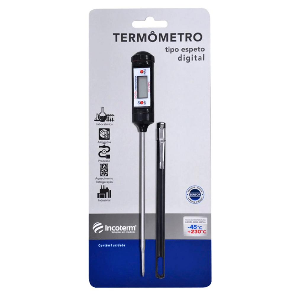 Termômetro Digital Tipo Espeto Reto - Incoterm | Dormed